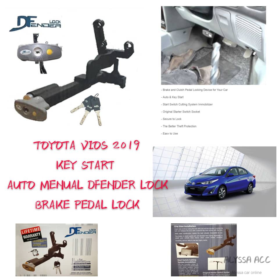 TOYOTA VIOS 2019-2021 KEY START AUTO MENUAL DFENDER LOCK - BRAKE PEDAL ...