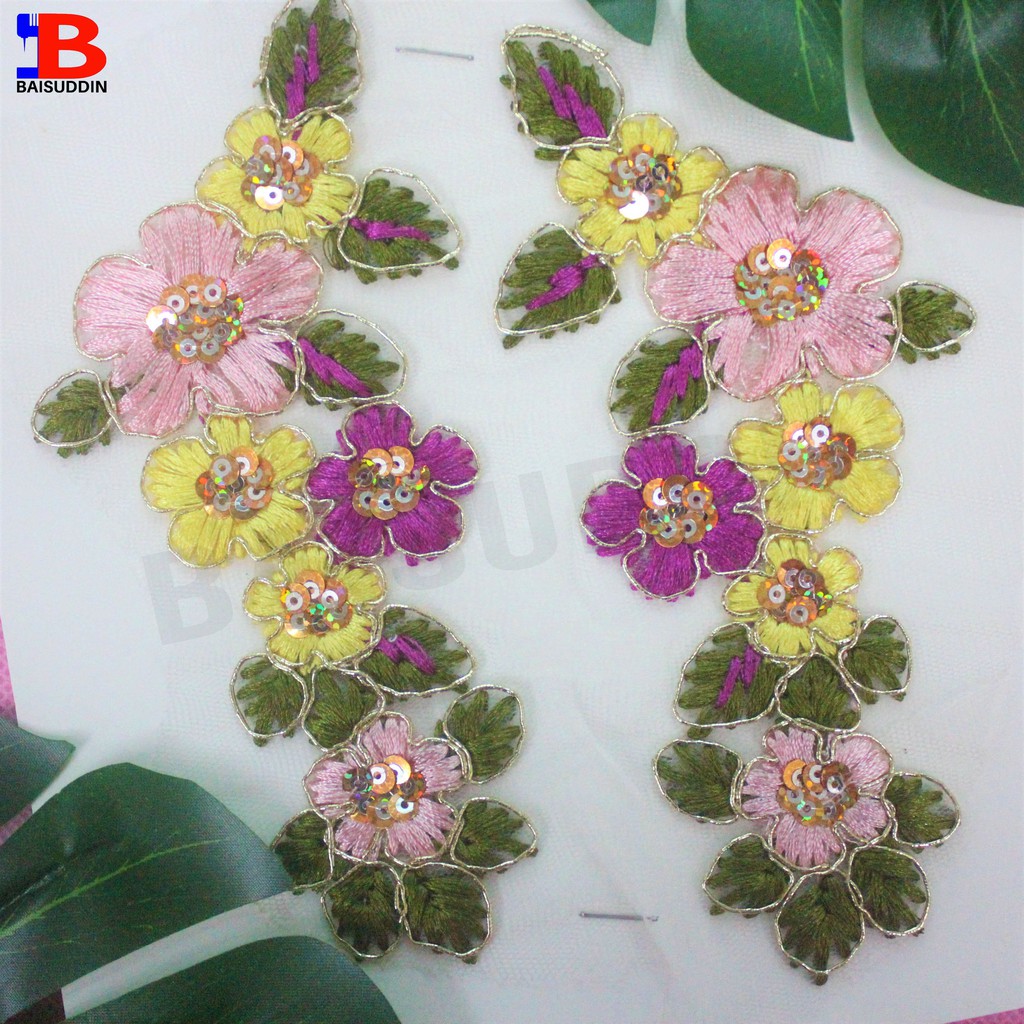 Sulam Tampal Bunga / Flower Embroidery Patch | Shopee Malaysia
