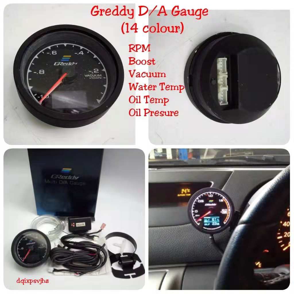 GReddy 2 In 1 Multi DA Gauge / Meter with 7 Color Boost Turbo Vacuum ...