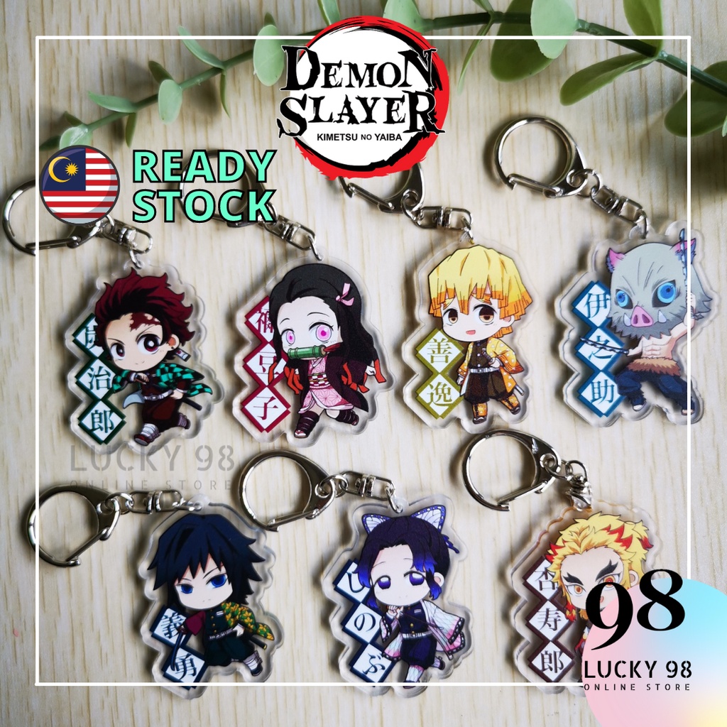 Demon Slayer Keychain Acrylic Anime Collection Accessories Key Ring ...