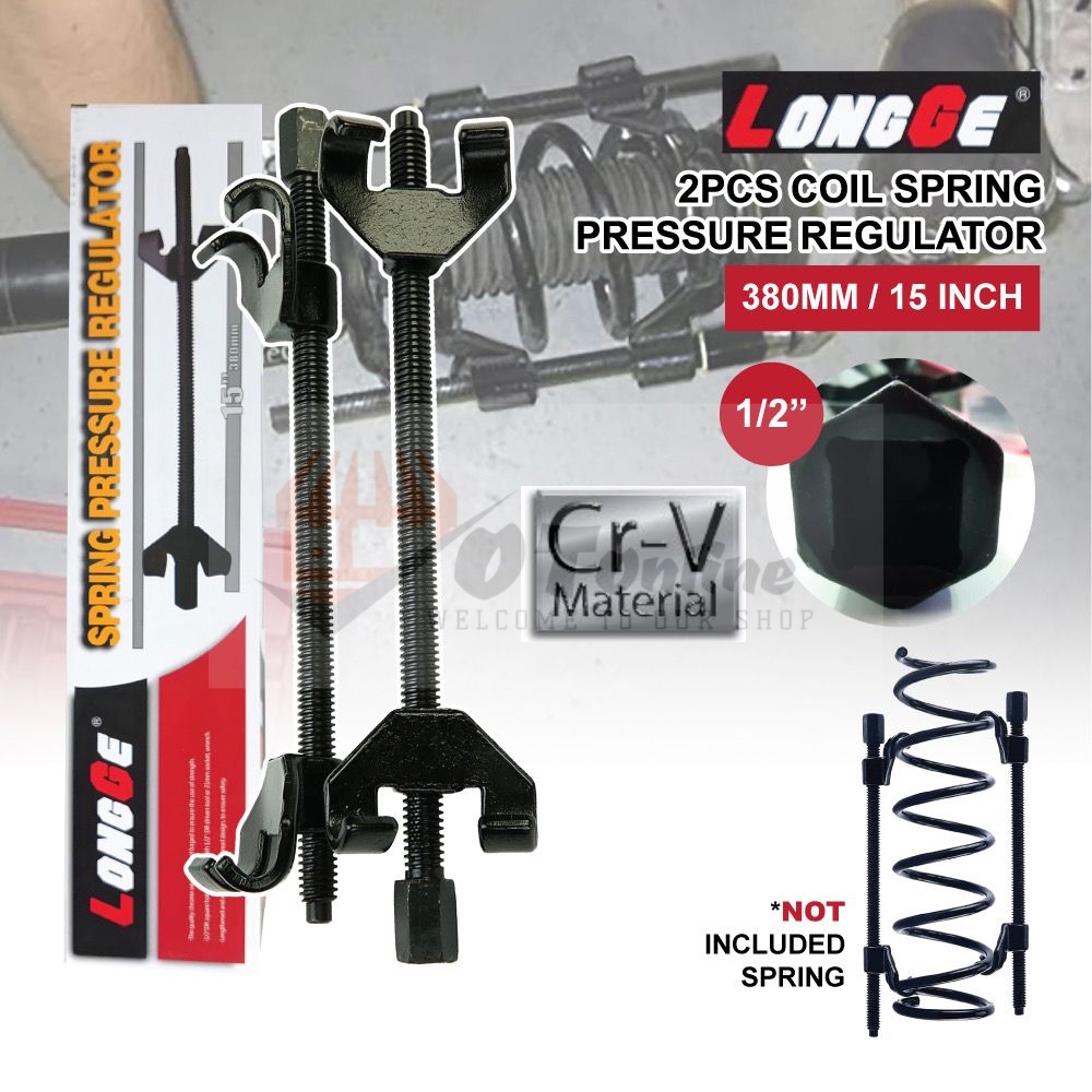 LONGGE 15" 380mm Drop Forged Coil Spring Compressor Kit Auto Strut Coil ...