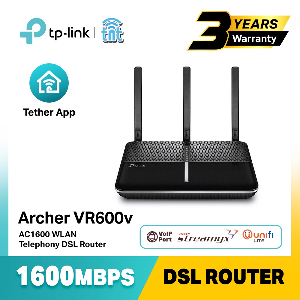 Tp-Link Archer VR600V AC1600 WLAN Telephony DSL Router | Shopee Malaysia
