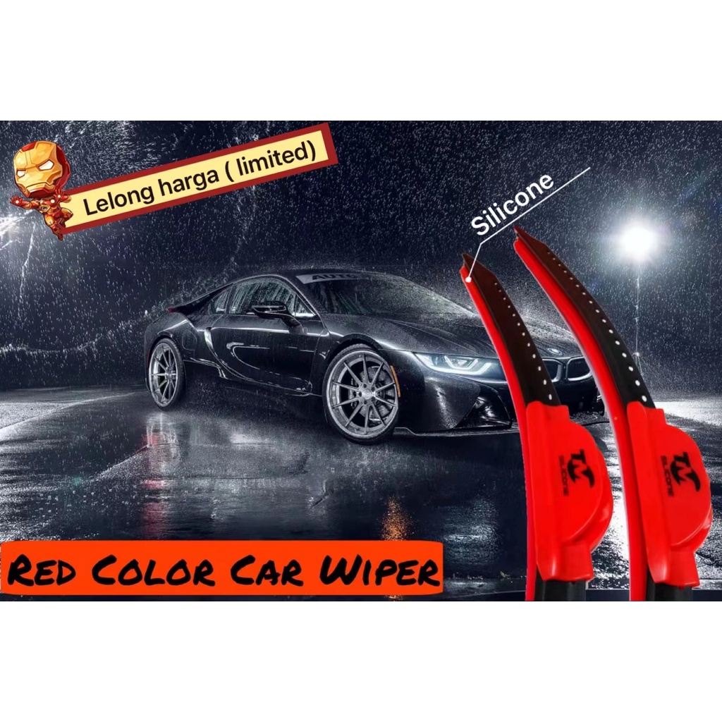 ( lelong )Red Colour Silicone Car Wiper Windshied For Proton Perodua ...