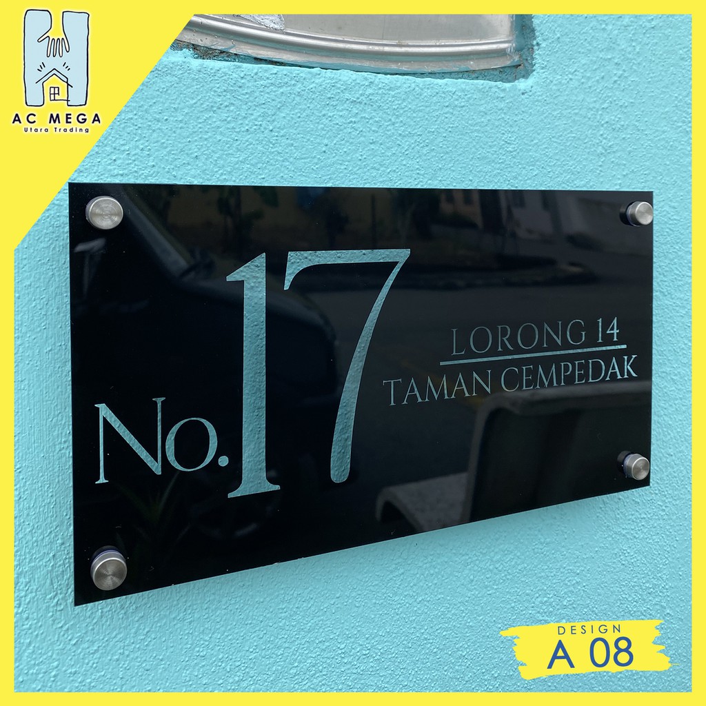 house number | nombor rumah | sign plate acrylic | number rumah | plate ...