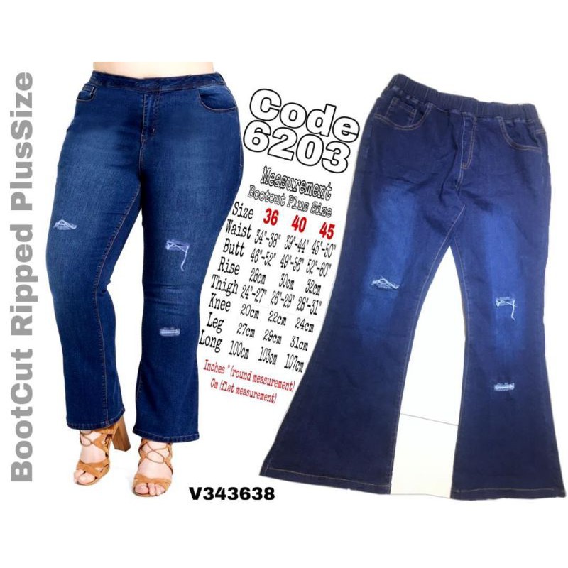 💥HOT ITEM💥READY STOK BOOTCUT RIPPED PLUS SAIZ 💥 | Shopee Malaysia