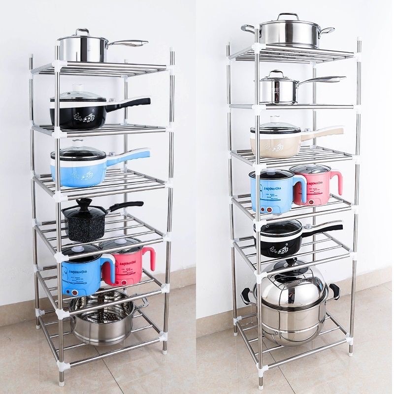 Stainless Steel 5 Tier 6 Tier Kitchen Storage Rack Hot Pot Racks Shelf ...