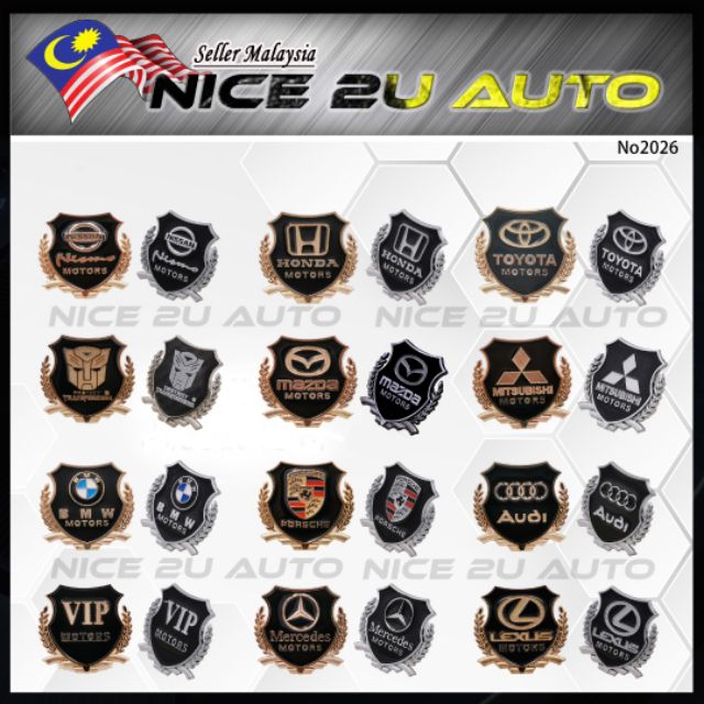VIP Car Gold / Silver Plating Emblem TOYOTA NISSAN HONDA JP BMW PORSCHE ...