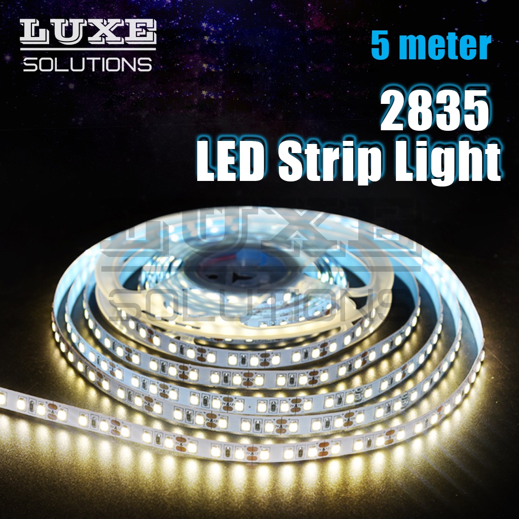🔥READY STOCK🔥 8mm LED Strip 2835 5mtr with 120 LEDs/mtr 12V DC Flexible ...