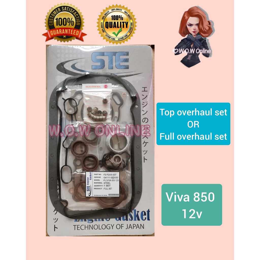 PERODUA VIVA 850 ED-VE ENGINE TOP & FULL OVERHAUL GASKET SET | Shopee ...