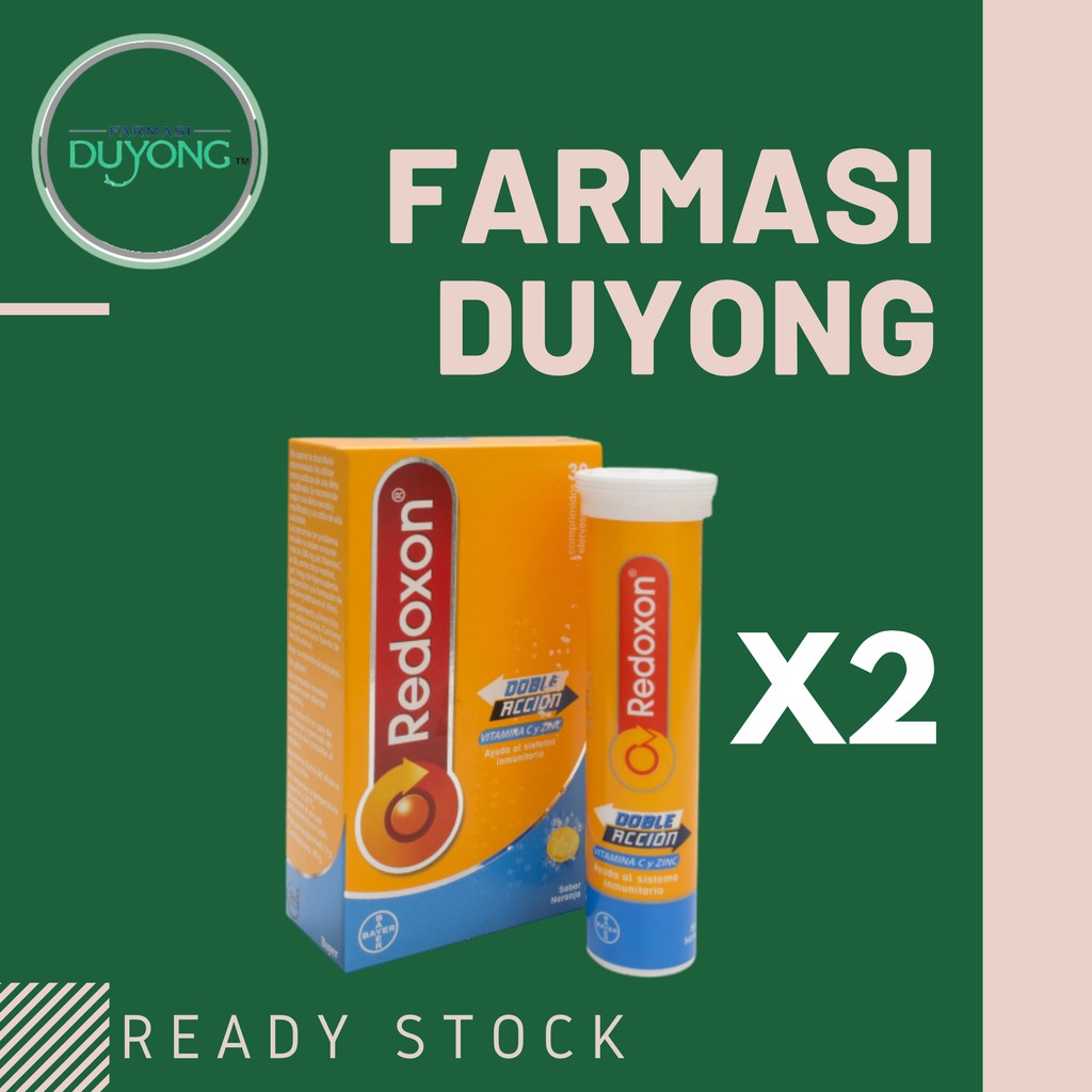 [4 BOTTLE] Redoxon Double Action Vitamin C & Zinc Orange Chewable -10 ...