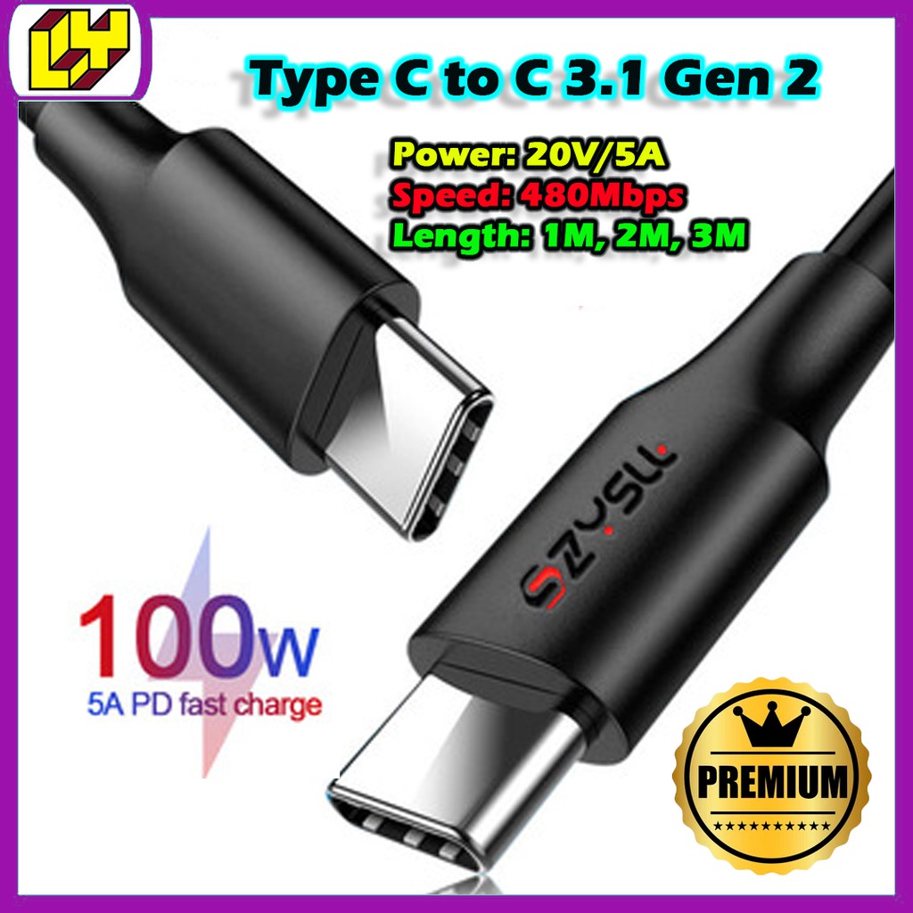 Type C 3.1 Gen 2 Cable Type C to C Fast Charging Data Cable 1M/ 2M / 3M ...