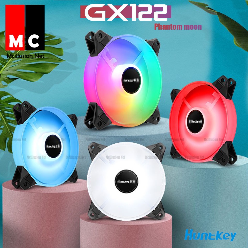 【Ready Stock】Huntkey GX122 Phantom moon 120mm RGB LED Fan 4pin & Silent ...