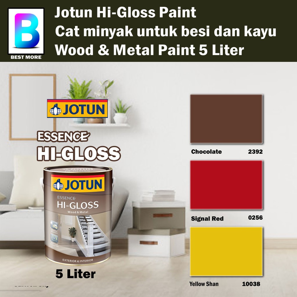 Jotun Hi-Gloss Wood And Metal Paint 5 Liter Chocolate 2392 / Signal Red ...