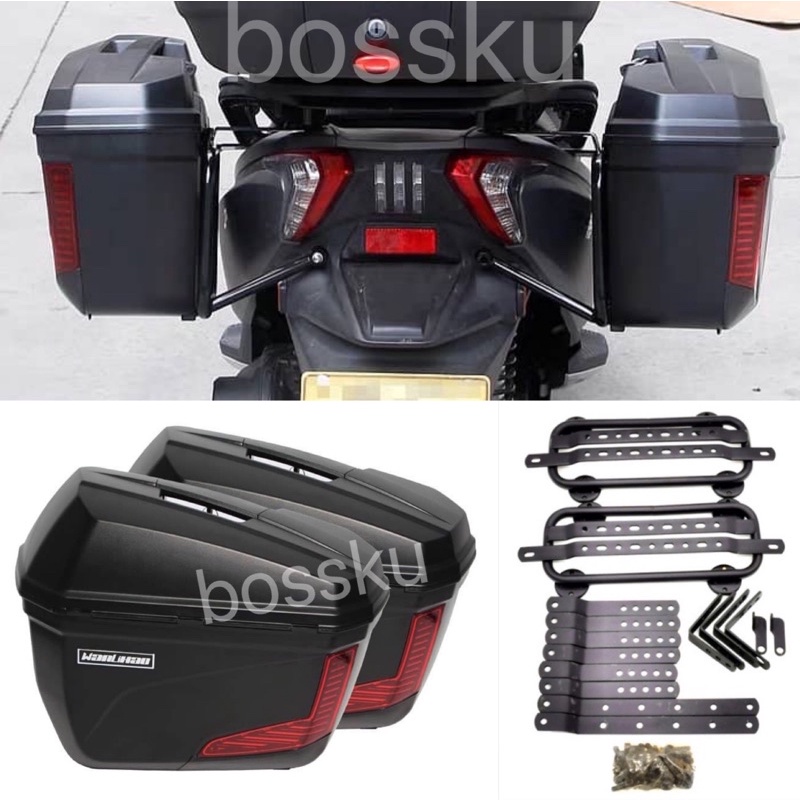 Motorcycle side box luggage bracket with LED universal 23L For TRACER ...