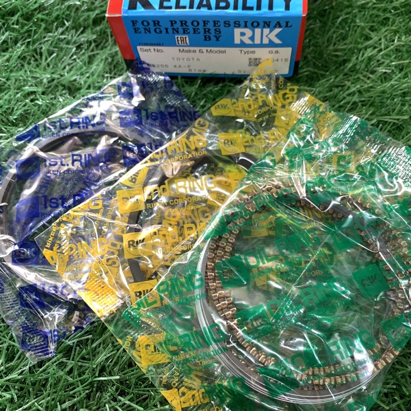 RIK 28256-STD TOYOTA COROLLA AE101 AE111 PISTON RING STANDARD SIZE 81MM / TOYOTA 4A-FE PISTON ...