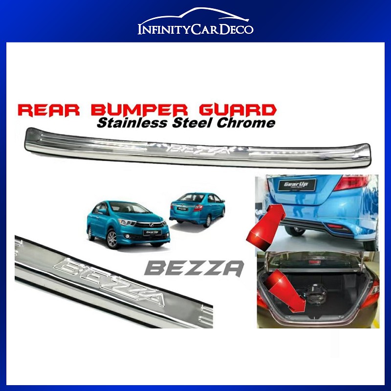 Perodua Bezza Chrome ABS Rear Bumper Guards Guard Protector | Shopee ...