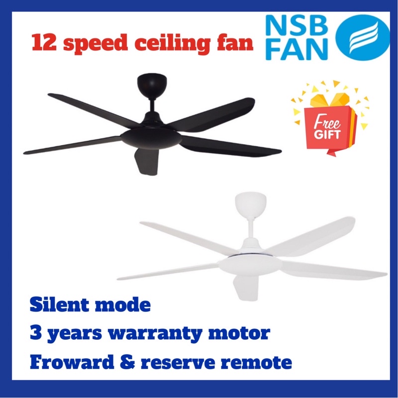 Nsb Xtra 56” 12 speed ceiling fan with remote Kipas ceiling remote hall ...