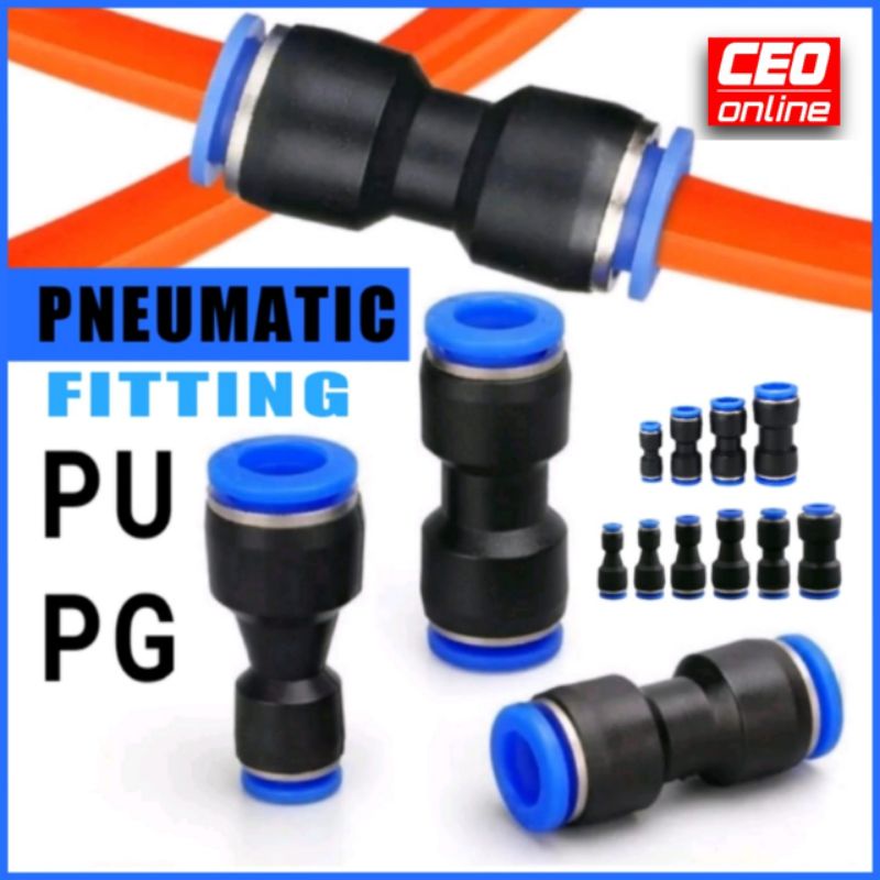 CEO 🇲🇾 Pneumatic Fittings PU PG Plastic Connector 4mm 6mm 8mm 10mm 12mm 14mm 16mm Air Hose Tube ...
