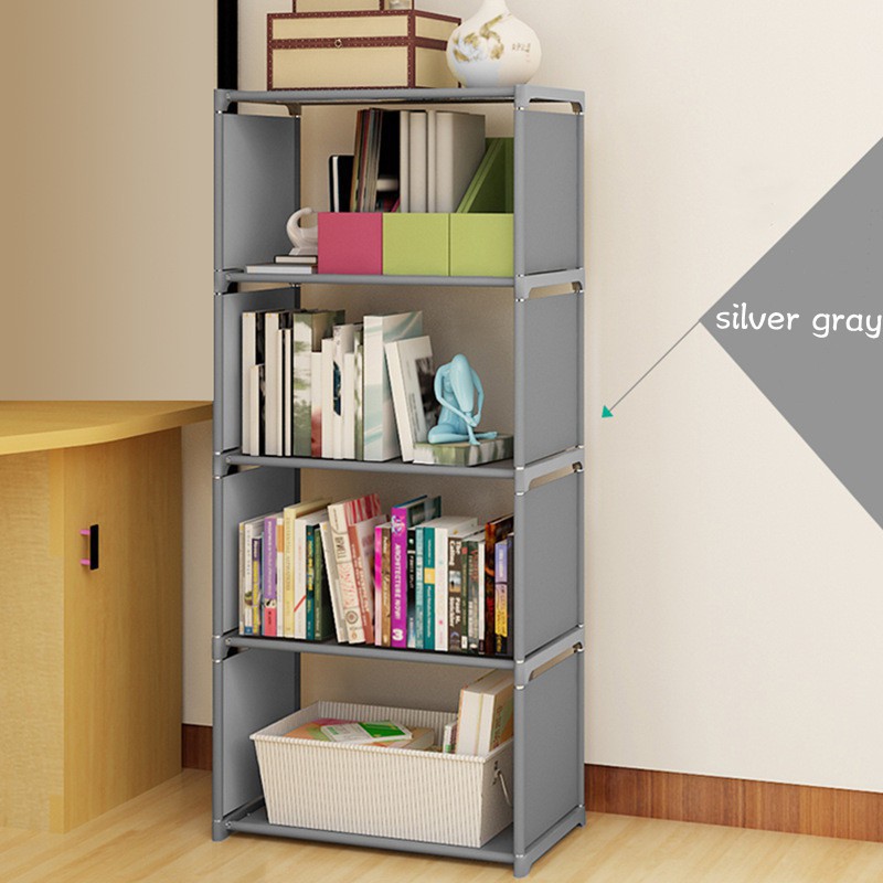 SUMAIRU Korean DIY Book Storage Shelf 5 Tier with 4 Columns Bookcase ...