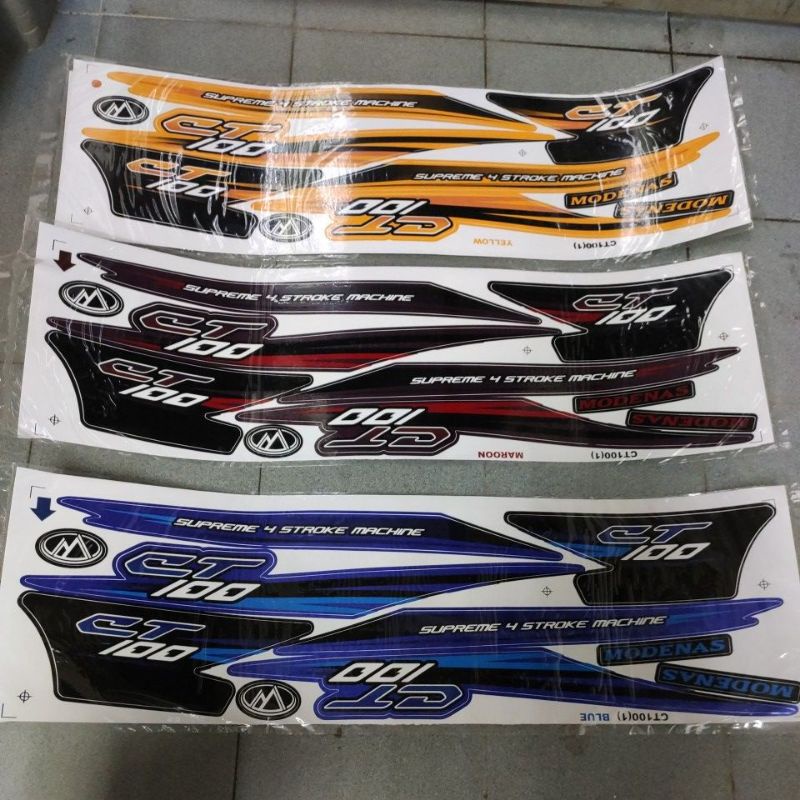 Stiker sticker body stripe cover set (1) modenas ct100 ct 100 | Shopee ...