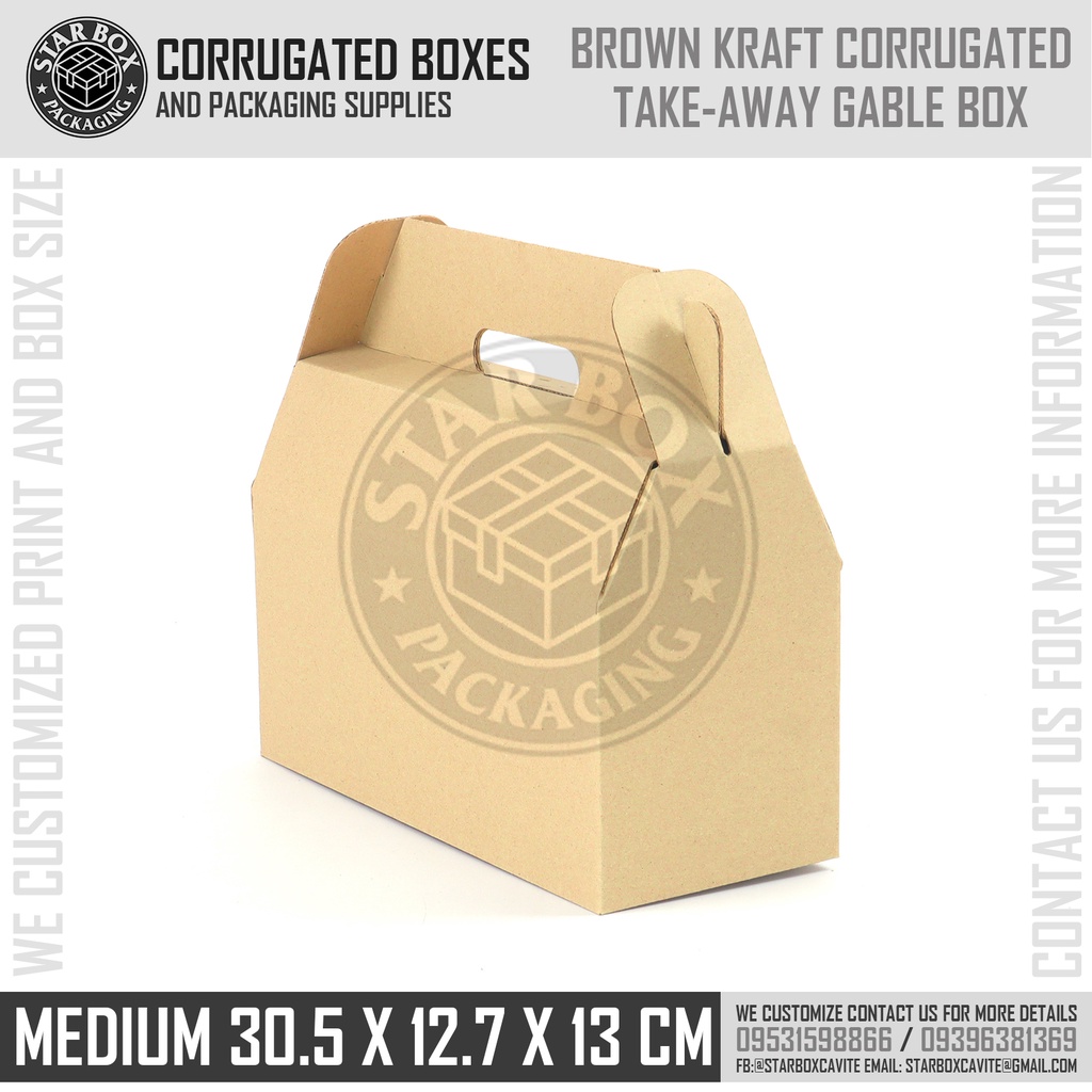 Starbox Medium Corrugated Gable Box Takeaway Box Takeout Box Lechon Box ...