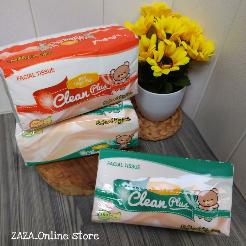Clean Plus Tissue Nice Tissue 2ply 180 Sheets Facial Tissue Facial ...