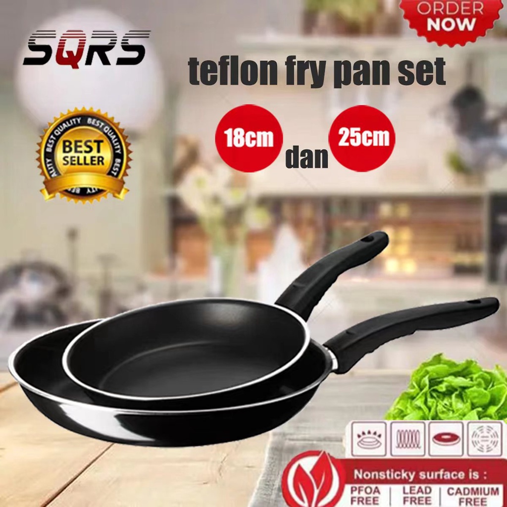 Teflon Set 2pcs TRI J Frypan Marble Fry Pan BMW Color Non-Stick Frying ...