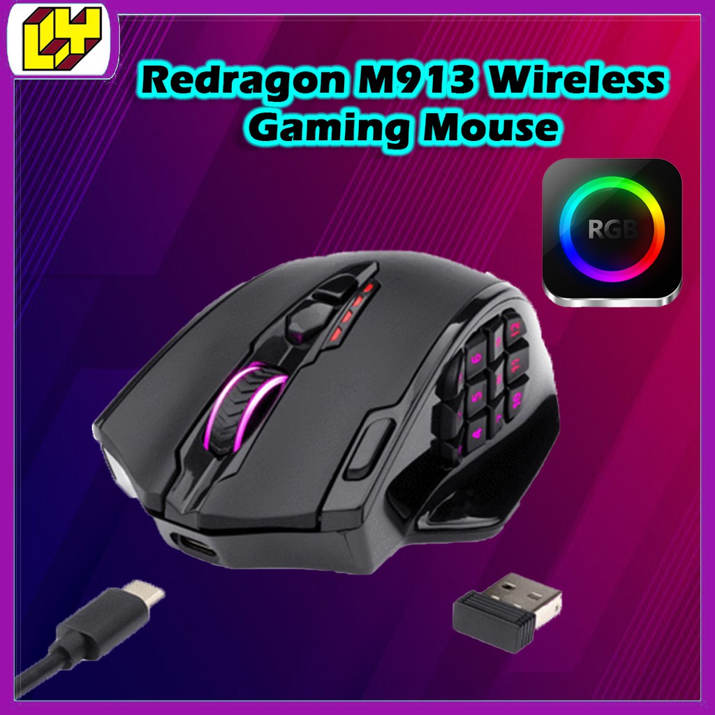 Redragon M913 2.4G Wireless Gaming Mouse 16000 DPI RGB Gaming Mouse ...