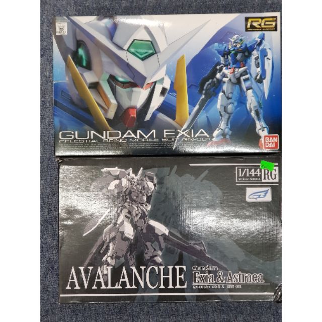 Bandai rg real grade gundam exia + ef avalanche add on set 1/144 bundle ...