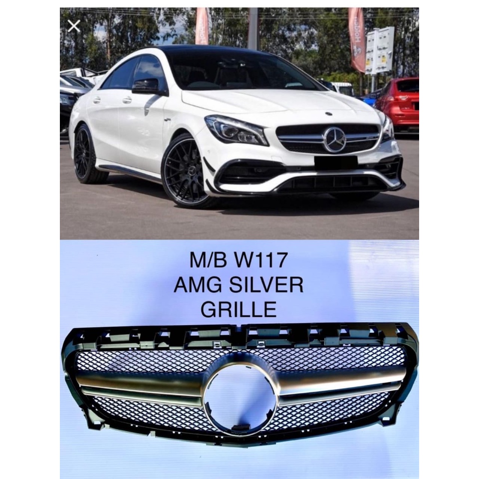 MERCEDES BENZ W117 CLA250 AMG 1LINE SILVER GRILLE WITH LOGO | Shopee ...