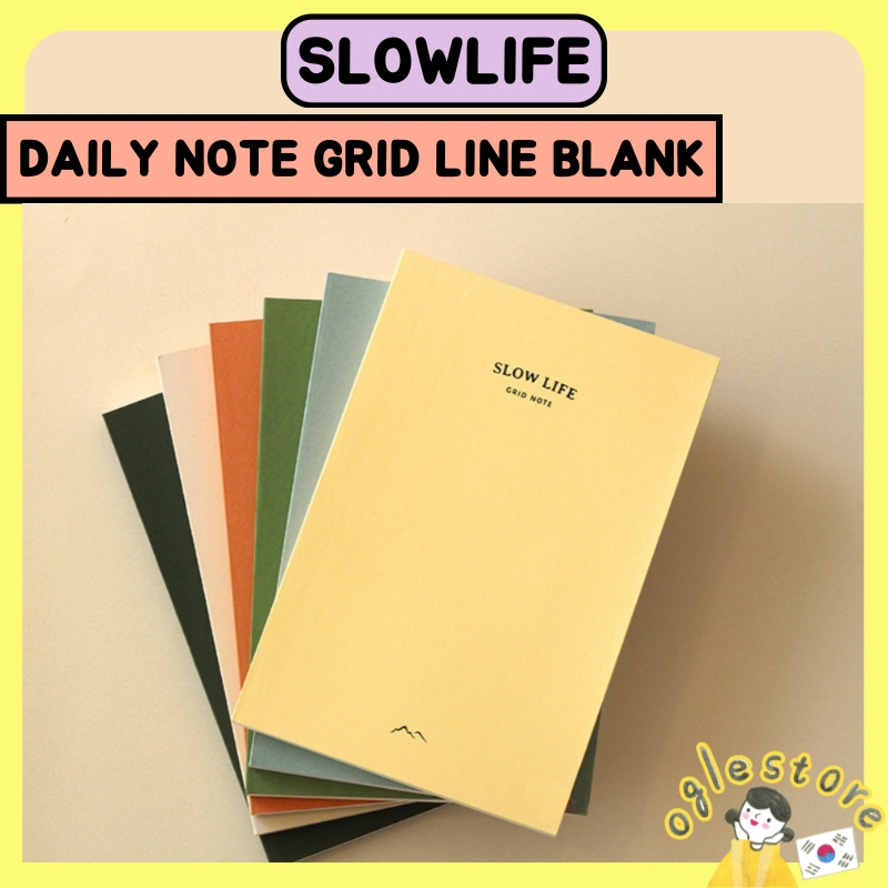 Dasha&dot Slowlife Daily Note Korean Grid note Blank Note Line note ...
