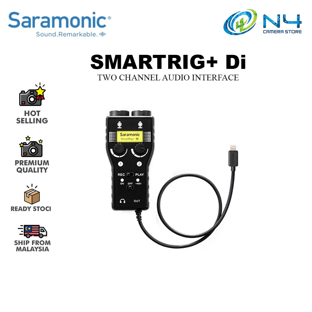 Saramonic SmartRig+ Di 2-channel Audio Interface with XLR SmartRig+ Di ...
