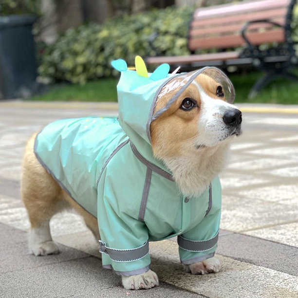 Corgi Dog Raincoat Small Medium-Sized Two-Legged Poncho Waterproof ...