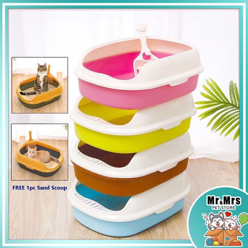 ANTI-CRACKED Double Layer Cat Litter Box Cat Toilet Tandas Kucing Bekas ...