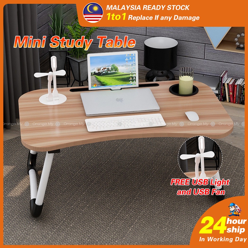 Mini Study Table Anti Slip Foldable Computer Laptop Table Free Gift USB ...