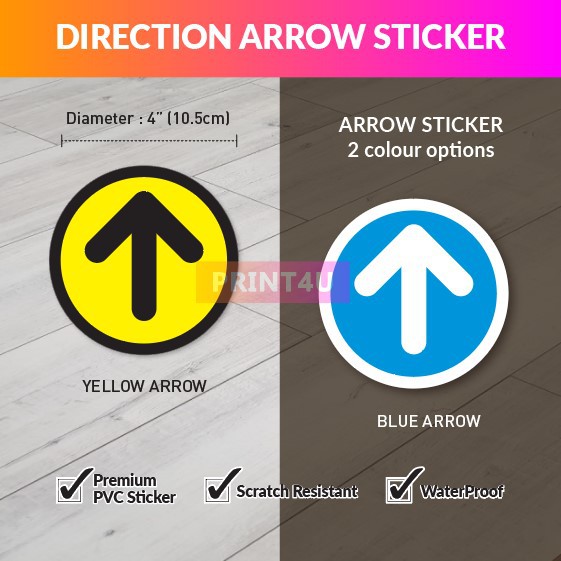 PRINT4U SAFETY INSTRUCTION SIGN DIRECTION ARROW SIGNS GUIDE STICKER ...