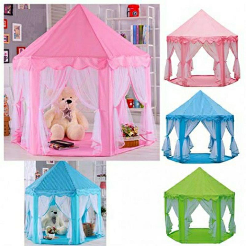 Foldable Kids Play Tent Princess Prince Castle Playhouse Hut Cubby ...