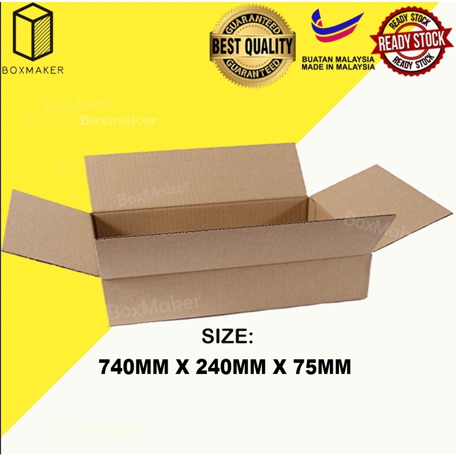Box Plain Corrugated Box PLAIN Long Size 740 x 240 x 75mm | Shopee Malaysia