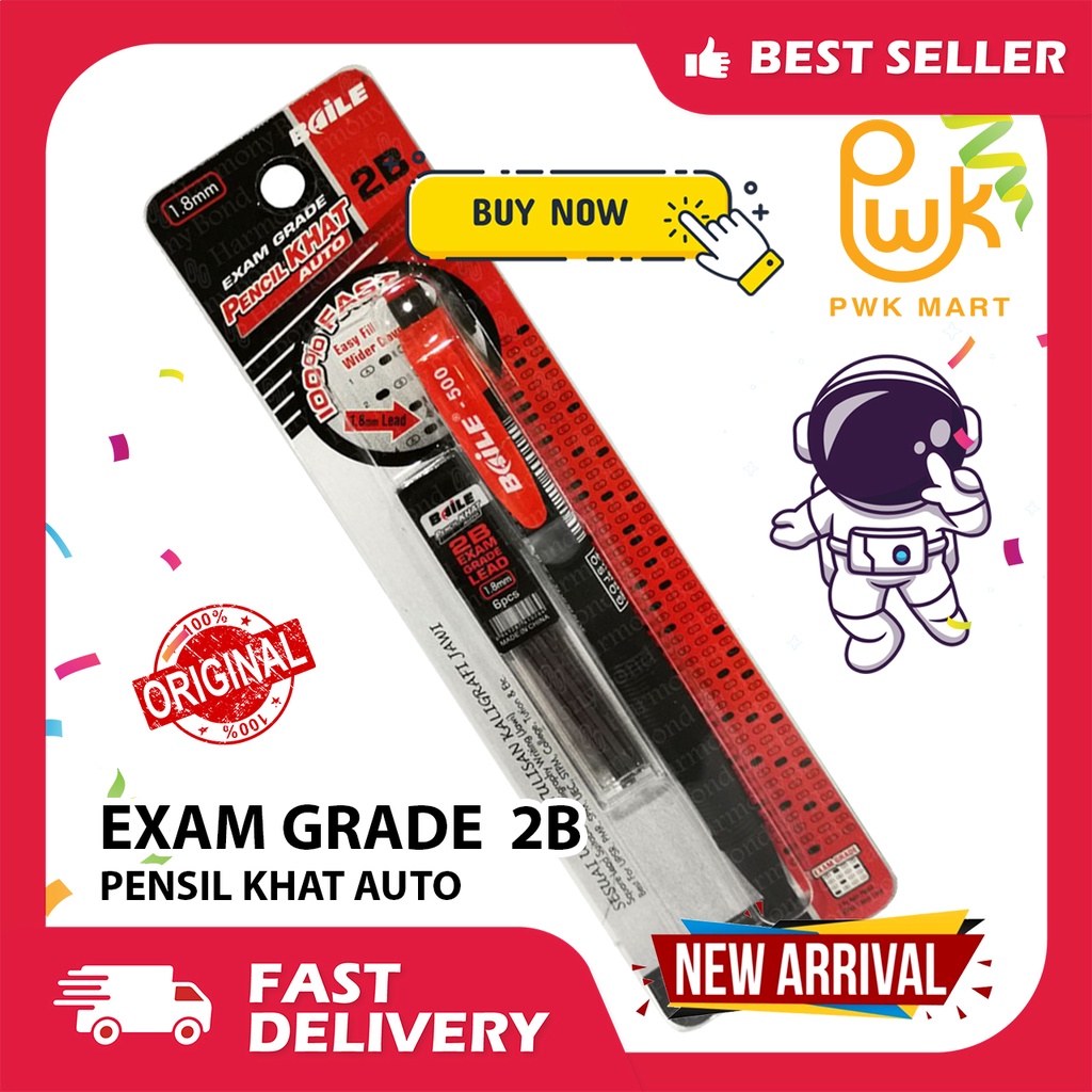Baile 2B Exam Grade Mechanical Pencil Jumbo 1.8mm BL-530S (with leads) (pen cplor random ...
