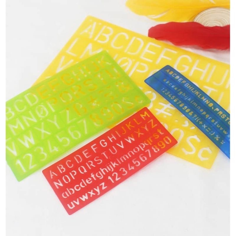 💯Ready Stock💯 ABC Ruler/ Stencil Alphabet ABC/ Pembaris ABC/ 字母数字卡尺 ...
