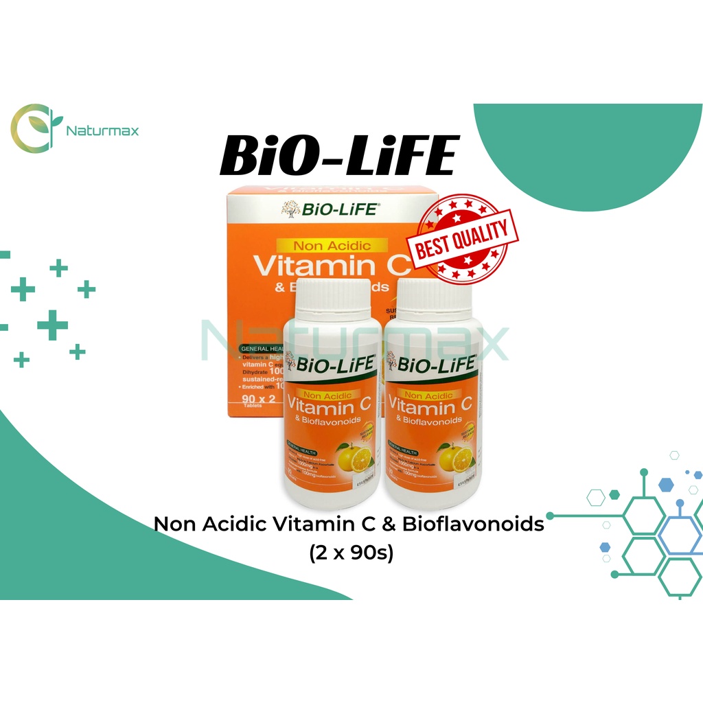 [READY STOCK] Biolife Non Acidic Vitamin C & Bioflavonoids (2 x 90s ...