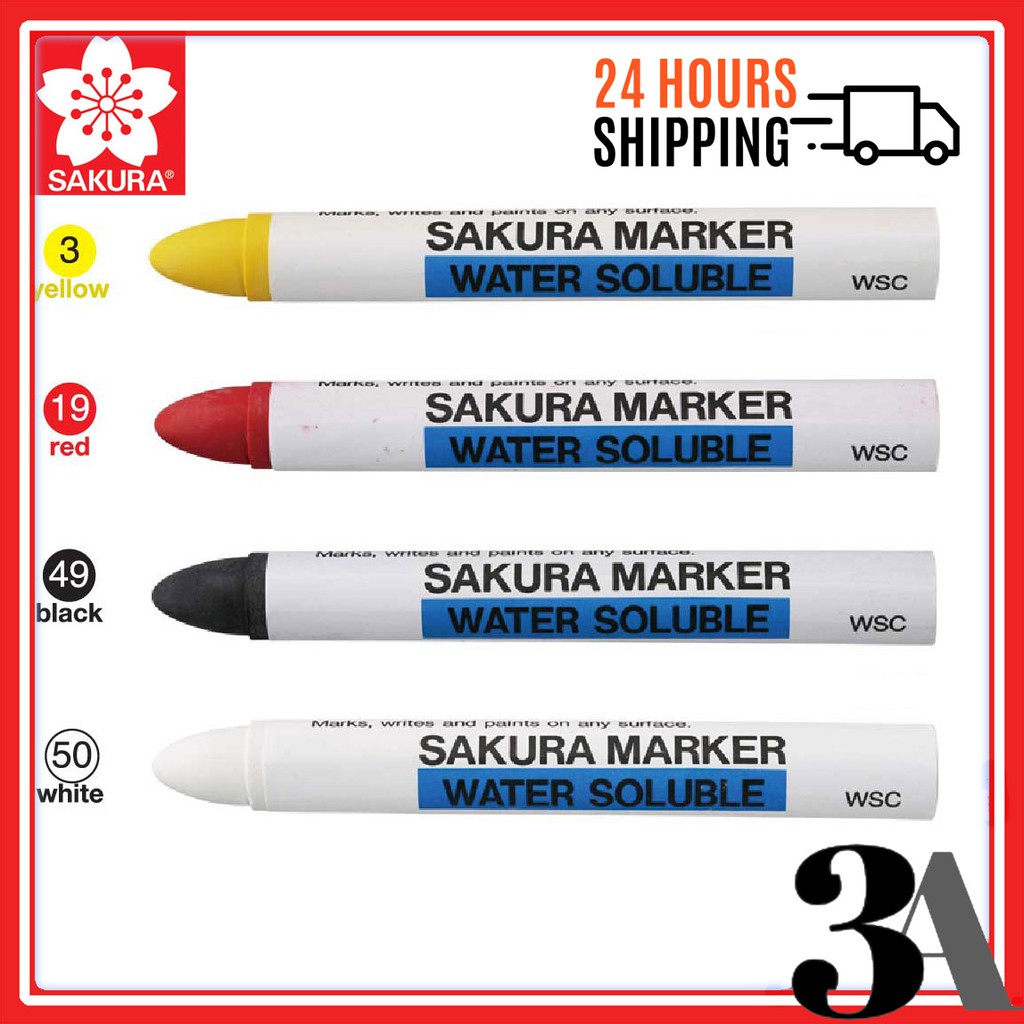 Sakura Water Soluble Marker Crayons WSC for Metal Wood PVC Yellow Red ...