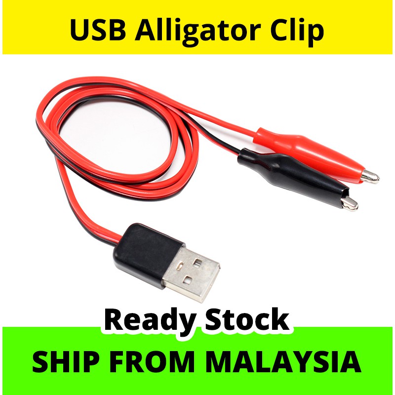 USB Alligator Clips Cable Male Female USB Connector Clips School ...