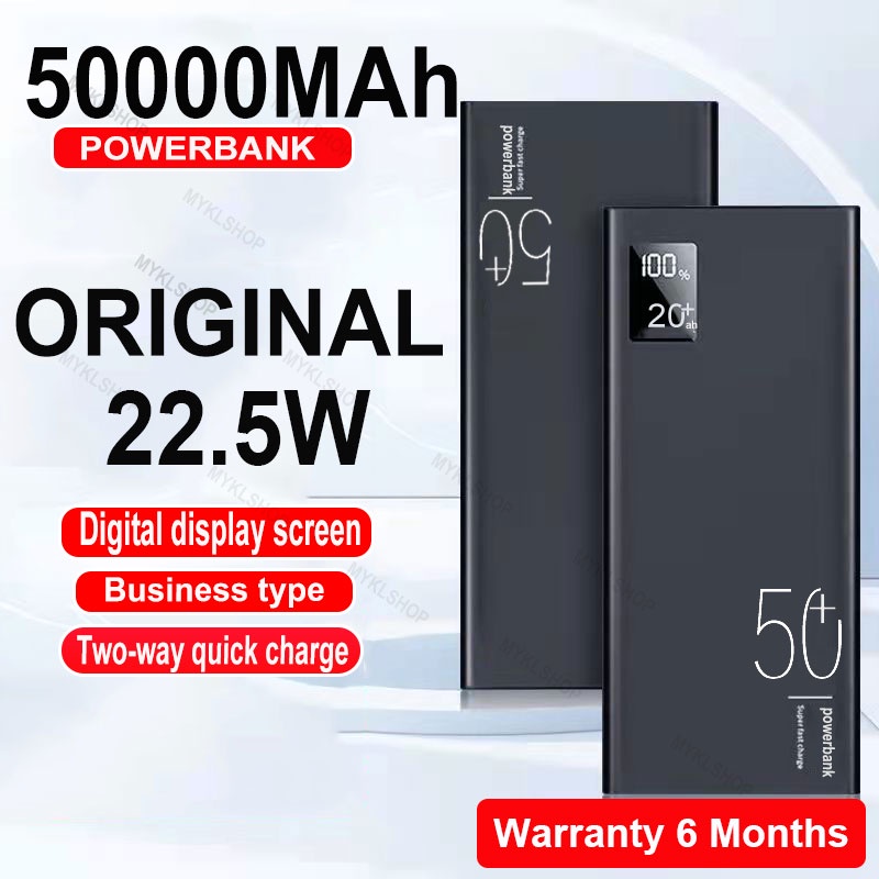 50000mAh Power Bank Digital Display Screen Ultra Thin Powerbank with ...