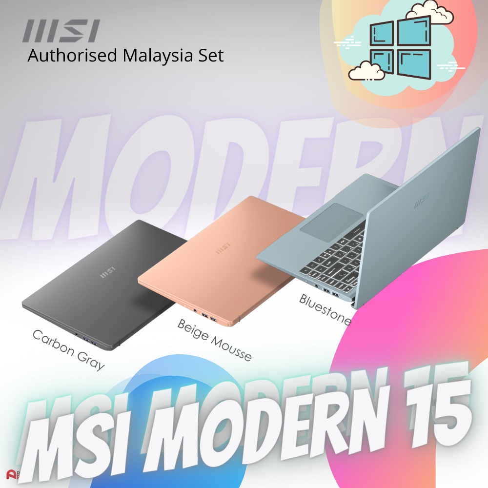 [ Ready Stock] MSI Modern 15.6- inch FHD Laptop Carbon Grey (Free ...