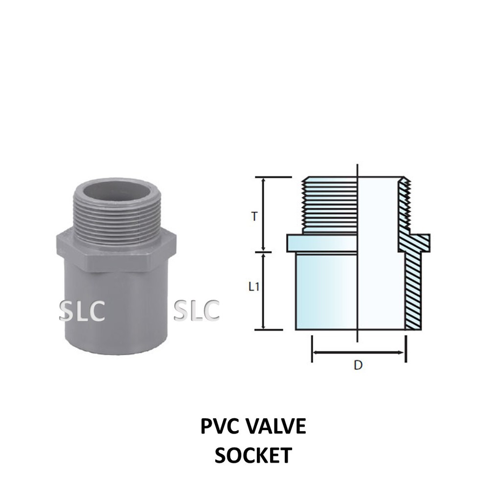 PVC Pipe Fitting 15mm 20mm 25mm Socket, Tee, Elbow, Plug, End Cap, Tank Connector, Valve PT ...
