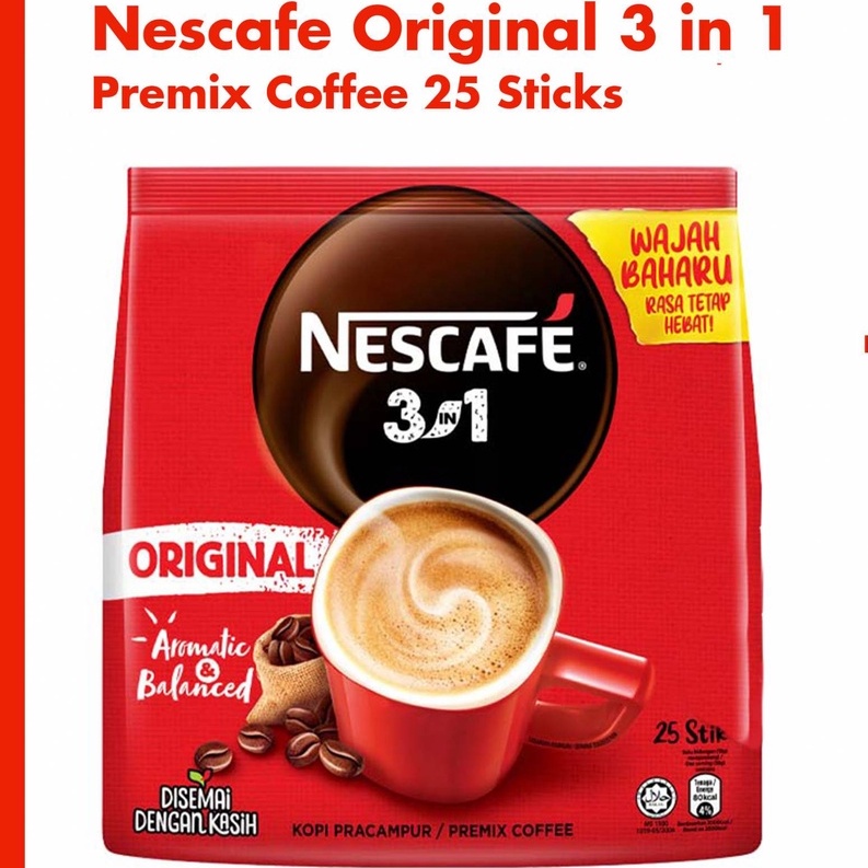 Nescafe Blend & Brew Original 3 in 1 Coffee 25 Stick Packs x 18g ...