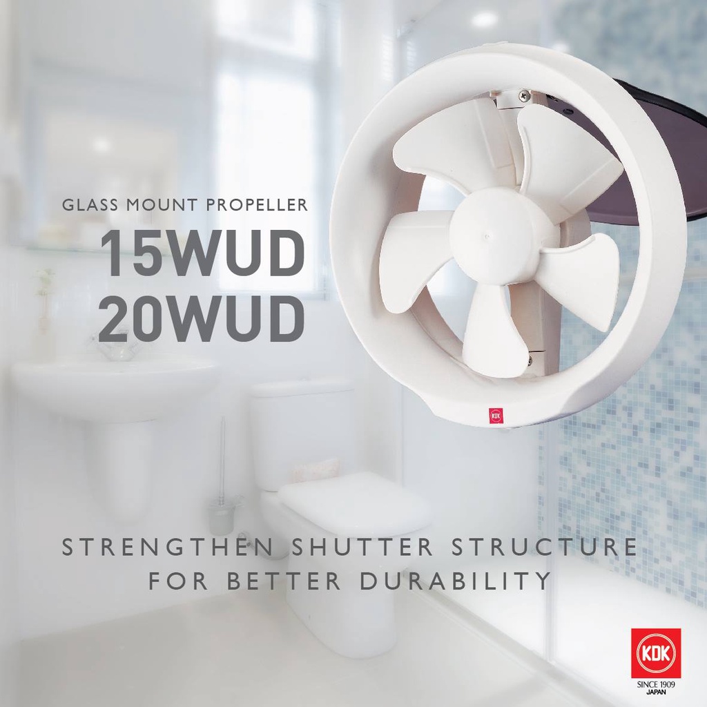 【Ready Stock】KDK 15WUD 6” / 20WUD 8” Glass Mount Propeller Ventilating ...