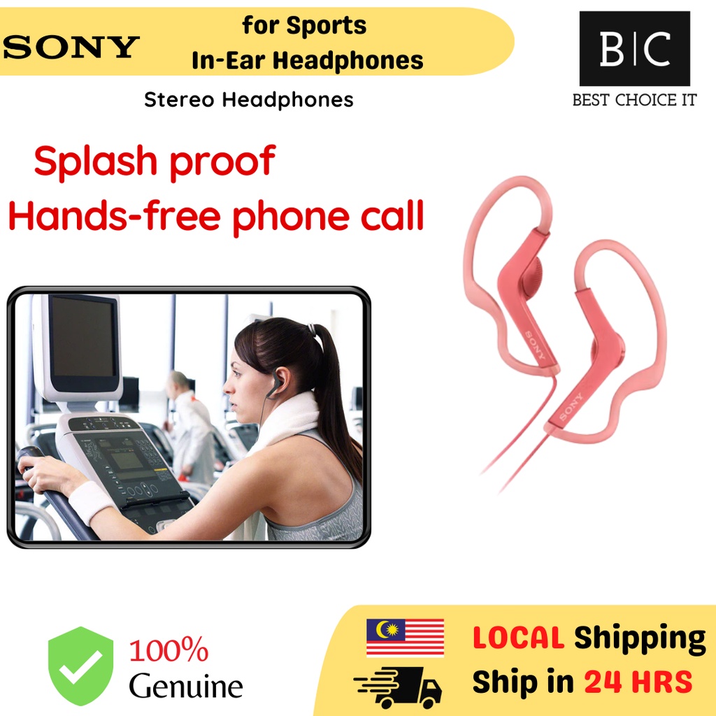 Sony Stereo Headphones for Sports In-Ear Headphones (Pink) | Shopee Malaysia