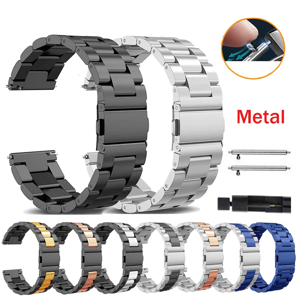 20mm 22mm Solid Stainless Steel Wristband Metal Replace Band Easy Fit ...